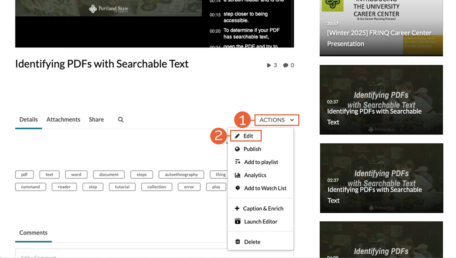 Edit Captions in MediaSpace | Portland State University