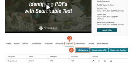 Edit Captions in MediaSpace | Portland State University